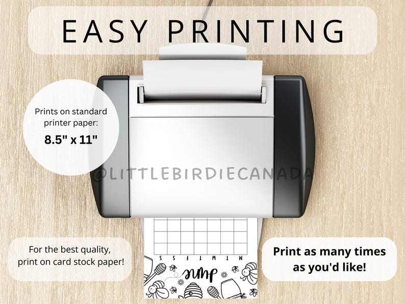 June Journal Bundle - Bee - PRINTABLE Journal Pages - BLACK & WHITE ...