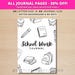 School Work Journal Title Page - PRINTABLE Journal Page - School Work ...