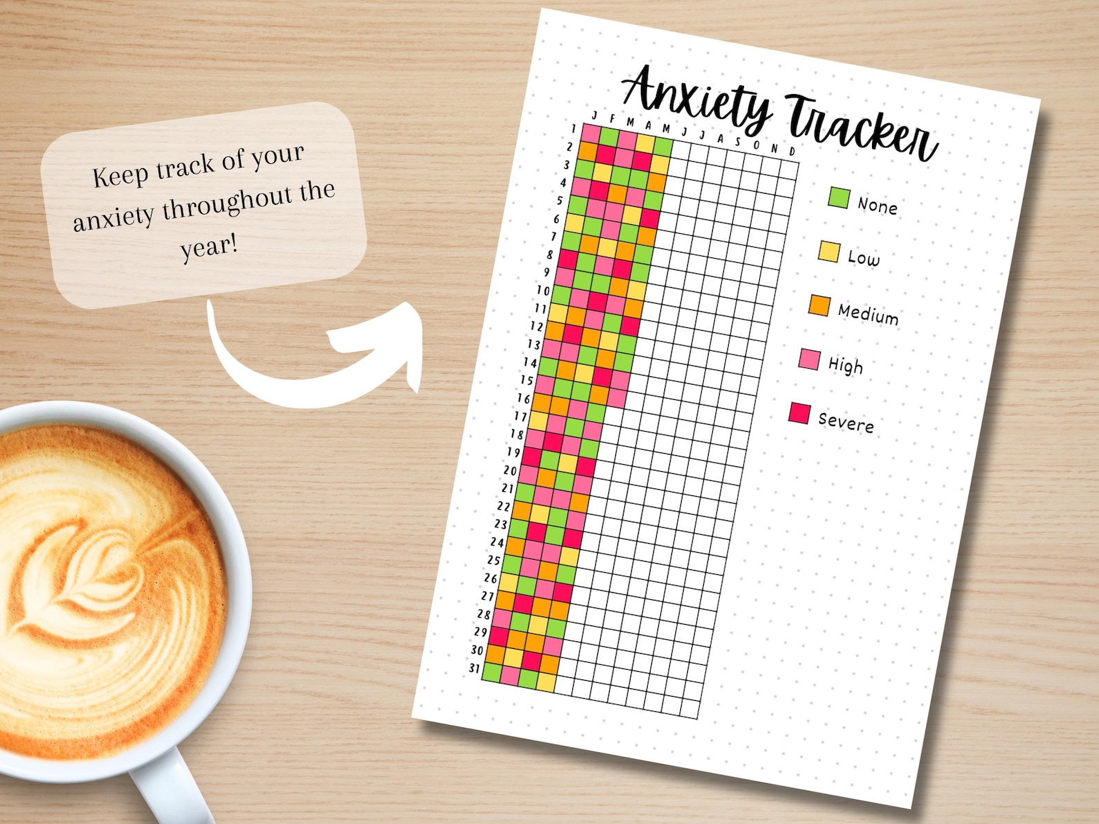 Anxiety Tracker - PRINTABLE Journal Page - Anxiety Log - Habit Tracker ...
