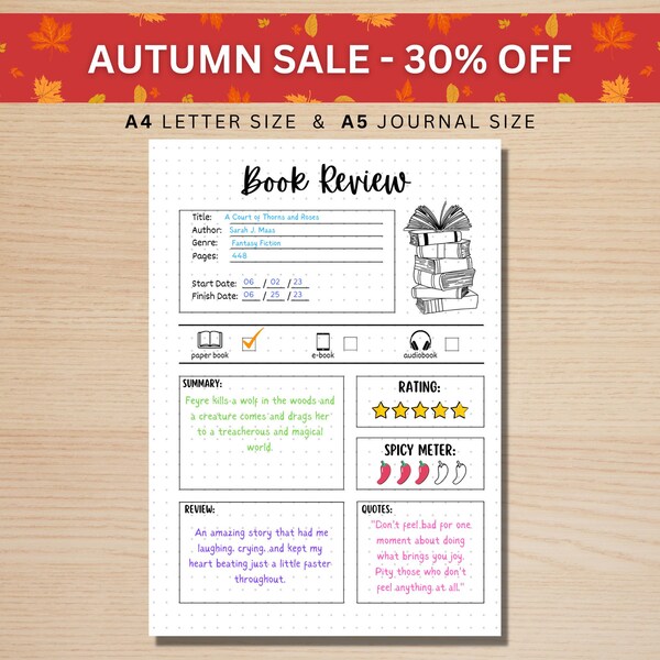 Book Journal - Etsy