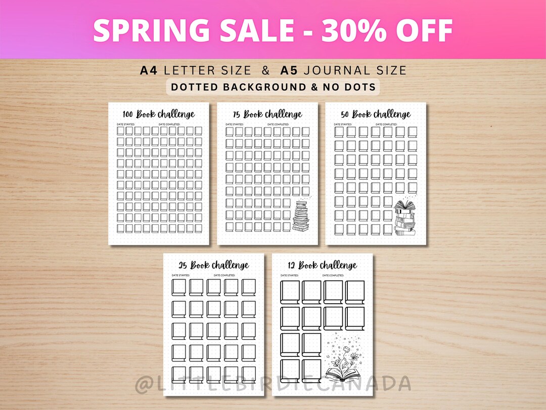 Reading Challenge Bundle - PRINTABLE Journal Page - Reading Tracker ...