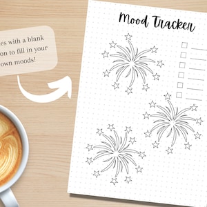 Fireworks Mood Tracker PRINTABLE Journal Page Planner Page Daily ...