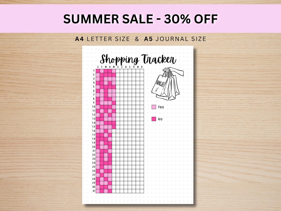 Shopping Tracker PRINTABLE Journal Page Planner Page Spending Tracker ...