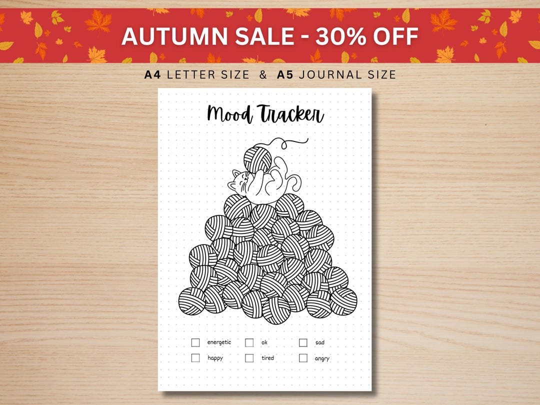 Cat Mood Tracker PRINTABLE Journal Page Planner Page Feelings Tracker ...