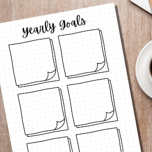 Yearly Goal Tracker - PRINTABLE Journal Page - Planner Page - Goal ...