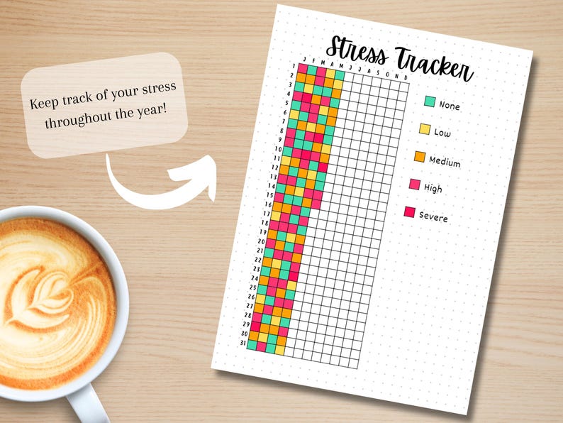 Stress Tracker - PRINTABLE Journal Page - Habit Tracker - Anxiety ...