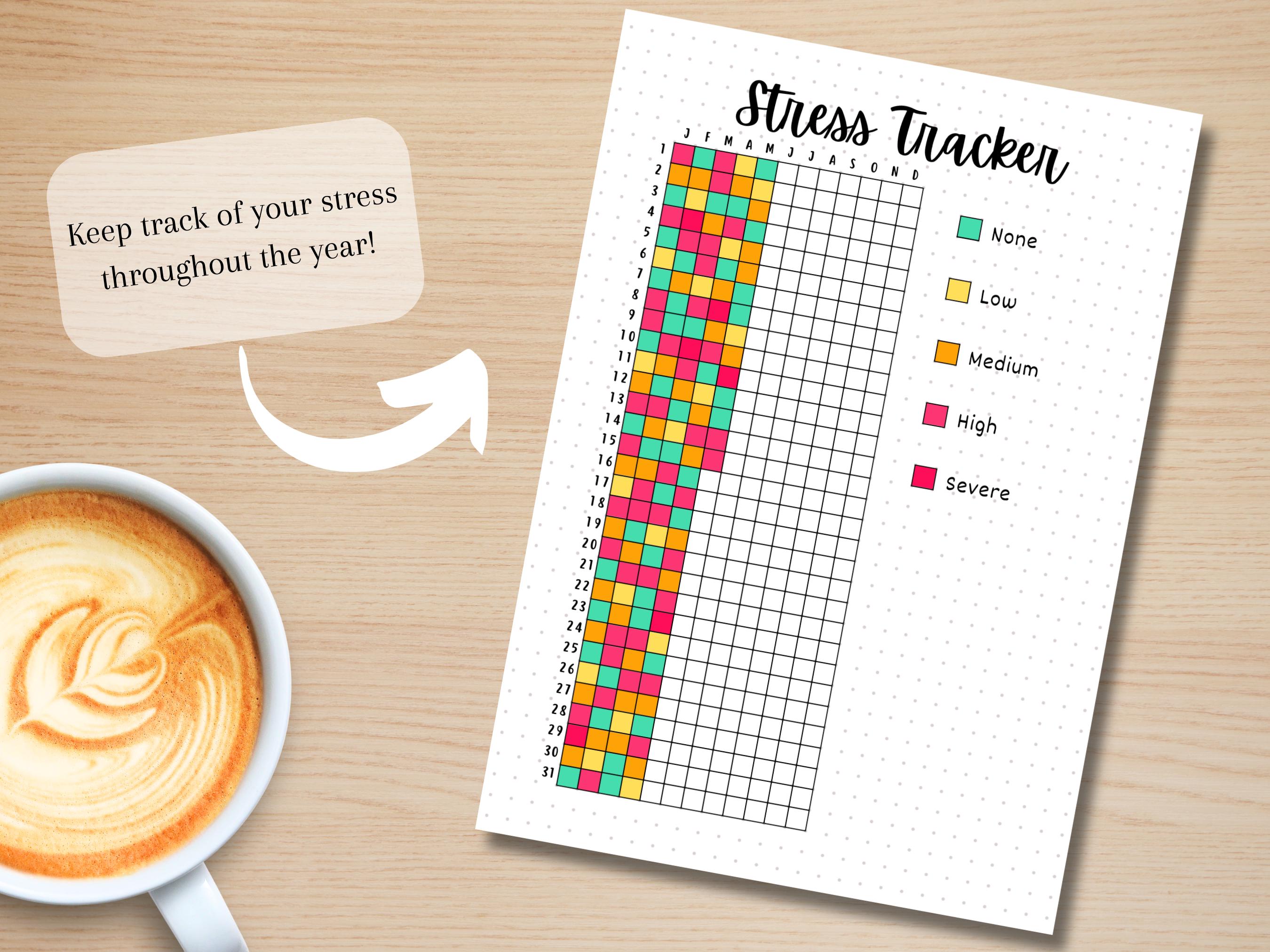 Stress Tracker - PRINTABLE Journal Page - Habit Tracker - Anxiety ...