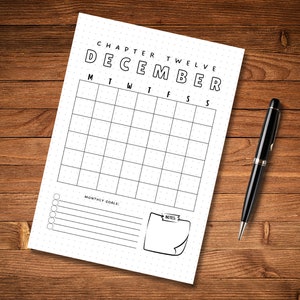 Book Themed Calendar - 12 Month Calendar Pages - Journal Calendar ...