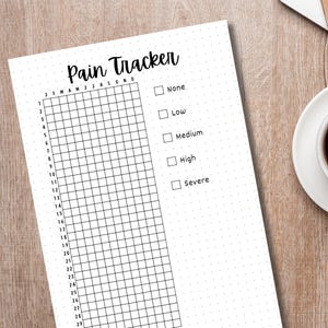 Pain Tracker - PRINTABLE Journal Page - Health Tracker - Pain Journal ...