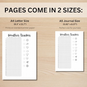 Weather Tracker PRINTABLE Journal Page Planner Page Yearly Weather ...