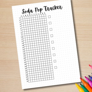 Soda Pop Tracker PRINTABLE Journal Page Health Tracker Caffeine Tracker ...