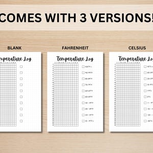 Buy Temperature Log - PRINTABLE Journal Page - Planner Page ...