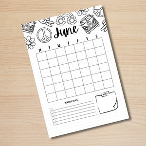 June Title Page June Calendar PRINTABLE Calendar Printable Title Page ...
