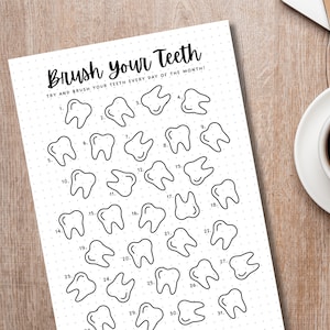 Brush Your Teeth - PRINTABLE Journal Page - Kids Teeth Brushing Tracker ...