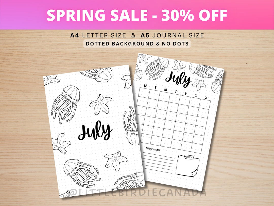 July Title Page July Calendar PRINTABLE Calendar Printable Title Page ...