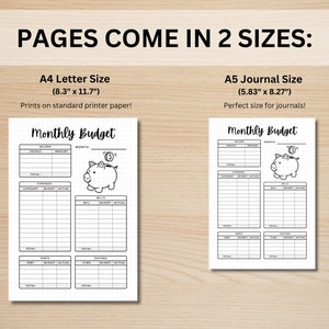 Monthly Budget Tracker - PRINTABLE Journal Page - Planner Page ...