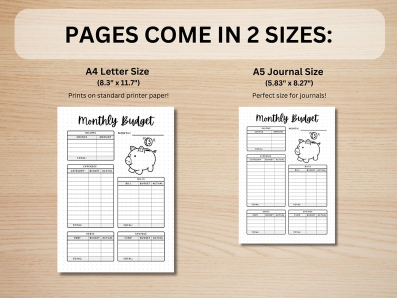 Monthly Budget Tracker - PRINTABLE Journal Page - Planner Page ...