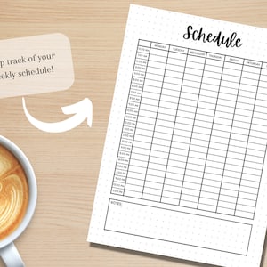 Weekly Schedule - Time Table - Weekly Planner - Weekly Calendar ...