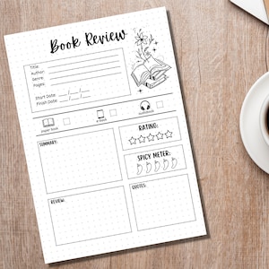 Book Review - PRINTABLE Journal Page - Planner Page - Bookclub Book ...