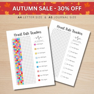 Heart Rate Tracker PRINTABLE Journal Page Heart Rate Monitor Heart Rate ...