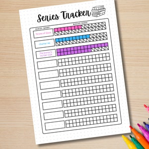 Book Series Tracker - PRINTABLE Journal Page - Planner Page - Book ...