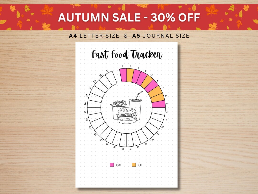 Fast Food Tracker PRINTABLE Journal Page Planner Page Health Tracker ...