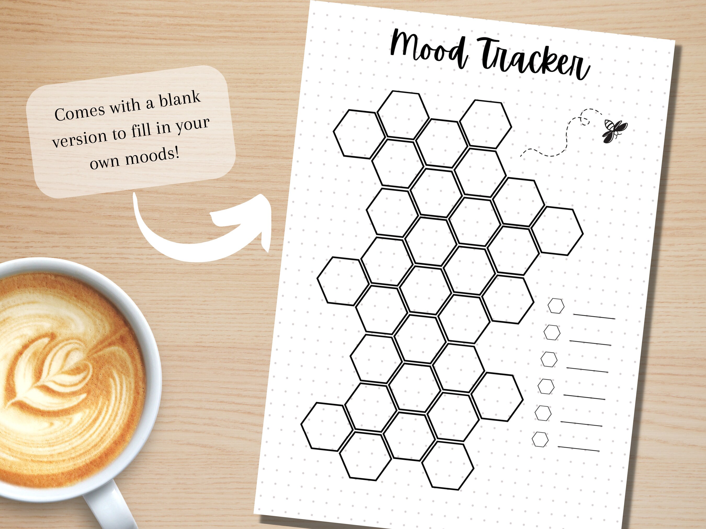Honeycomb Mood Tracker - PRINTABLE Journal Page - Planner Page ...