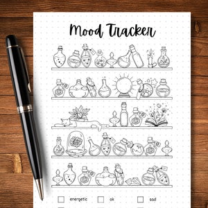 Magic Mood Tracker - PRINTABLE Journal Page - Planner Page - Feelings Tracker - Daily Mood ...