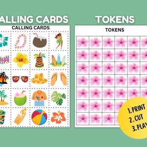 Luau Bingo Cards Hawaiian Bingo Aloha Bingo Luau Party Games Luau ...