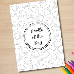 Paw Print Doodle of the Day - PRINTABLE Journal Page - Planner Page ...