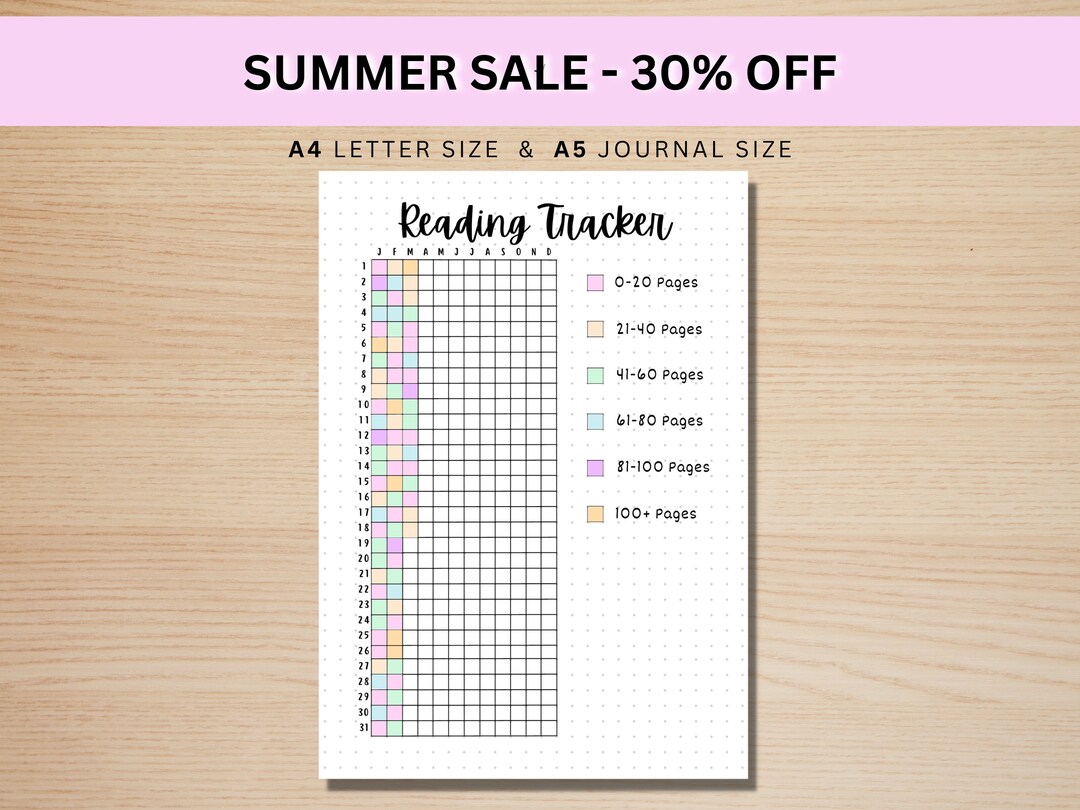 Reading Tracker PRINTABLE Journal Page Planner Page Book Journal ...
