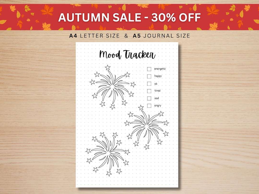 Fireworks Mood Tracker PRINTABLE Journal Page Planner Page Daily ...