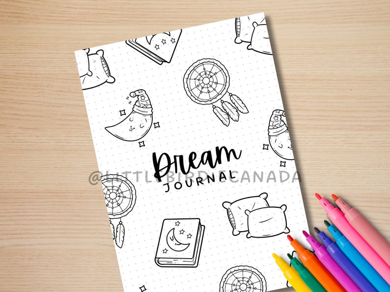 Dream Journal Title Page - PRINTABLE Journal Page - Sleep Journal ...