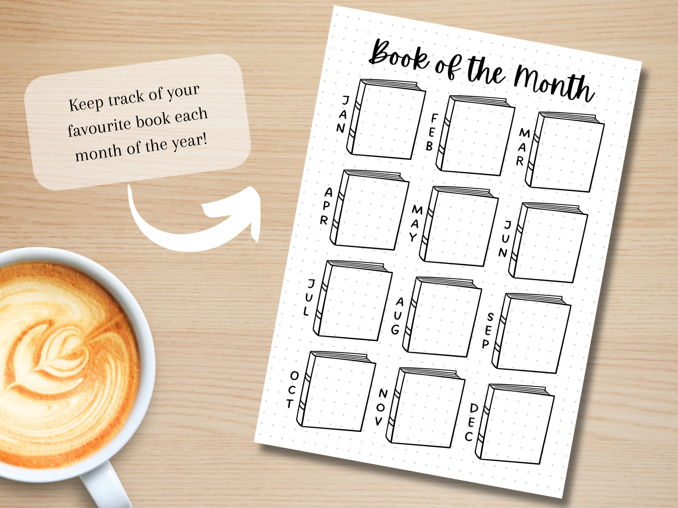 Book of the Month - PRINTABLE Journal Page - Planner Page - Reading ...