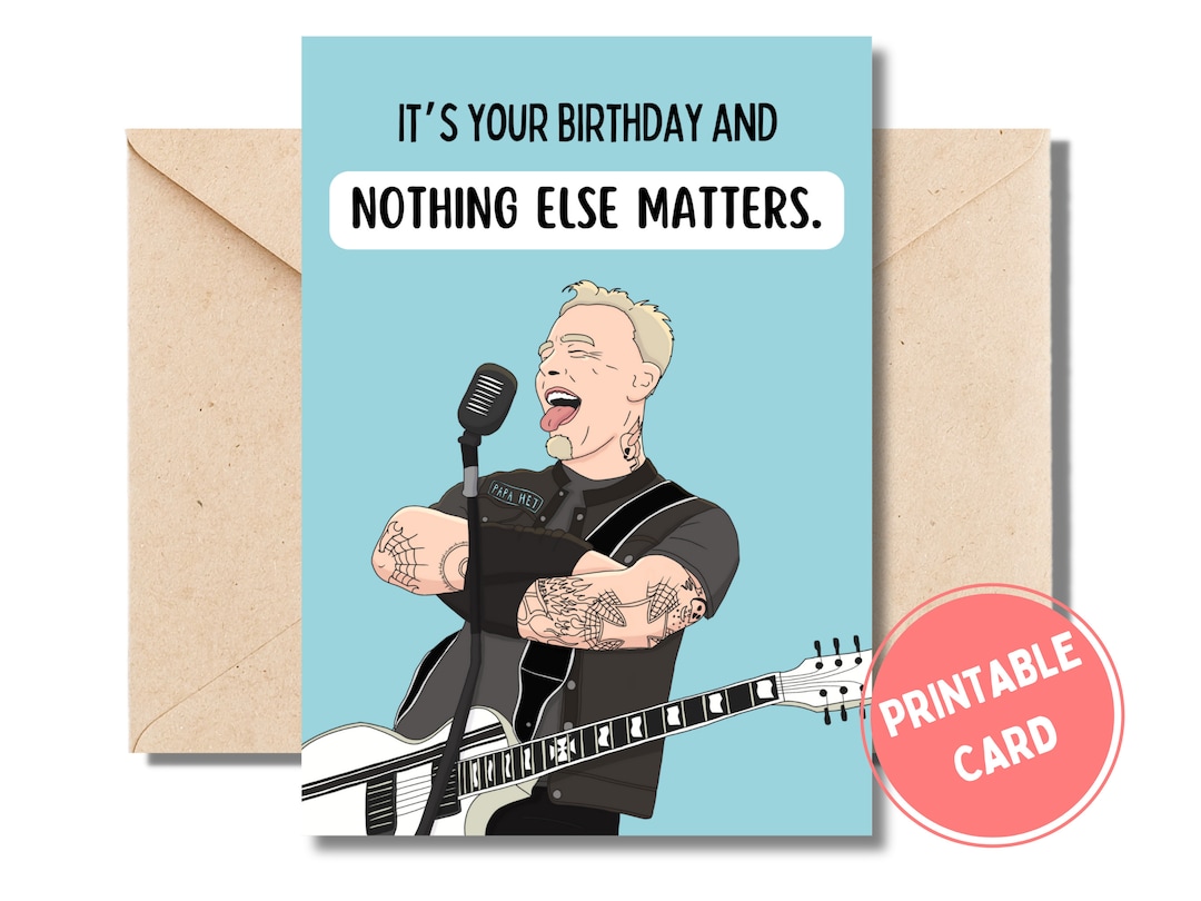 Metallica Birthday Card Metallica Card James Hetfield Card - Etsy