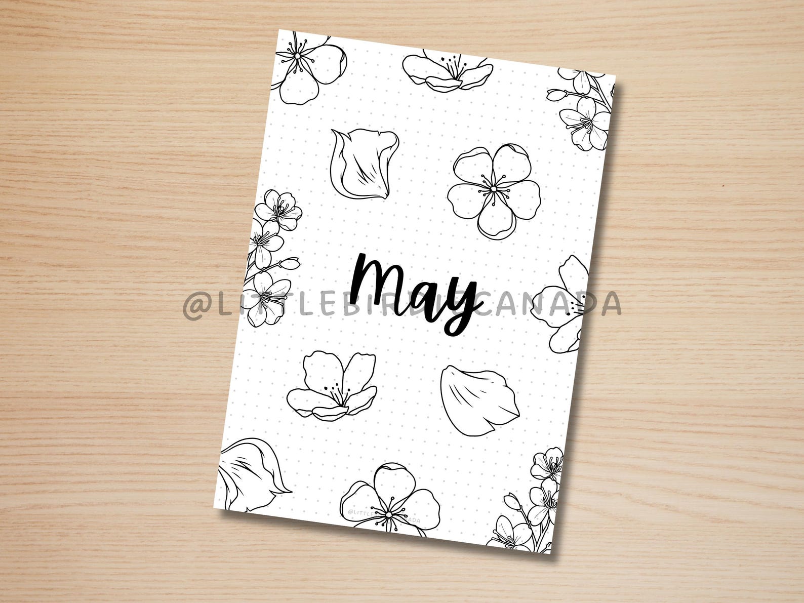 May Title Page and Calendar - PRINTABLE Calendar - Cherry Blossom Theme ...