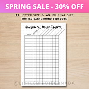 Assignment Mark Tracker - PRINTABLE Teacher Planner Page - Grade ...