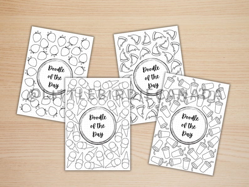 Doodle of the Day Bundle - BUNDLE D - PRINTABLE Journal Pages - Digital ...