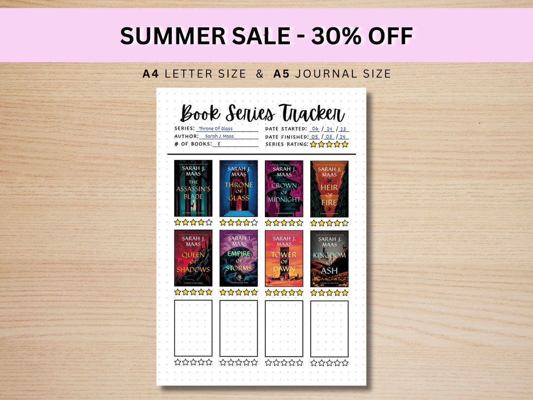 Book Series Tracker PRINTABLE Journal Page Planner Page Book Journal ...