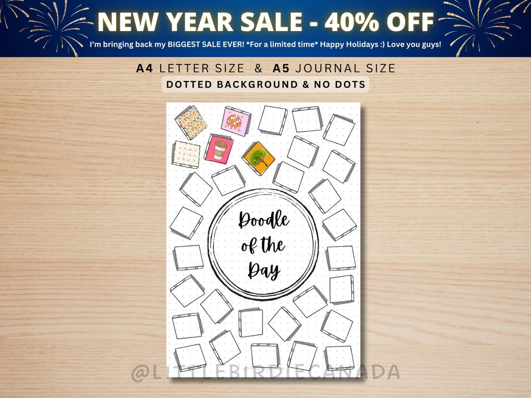 Book Doodle of the Day PRINTABLE Journal Page Planner Page Drawing Page ...