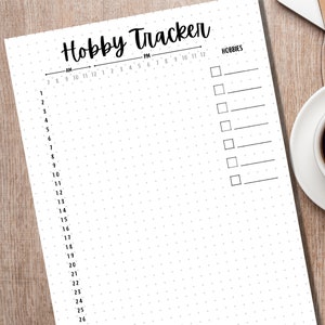 Hobby Tracker - PRINTABLE Journal Page - Habit Tracker - Hobby Journal ...