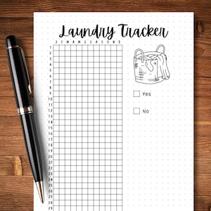 Laundry Tracker - PRINTABLE Journal Page - Planner Page - Daily Tracker ...
