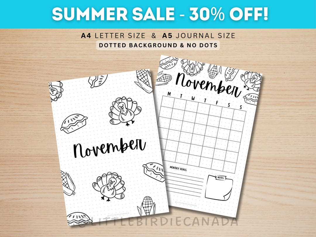 November Title Page - Thanksgiving Turkey - November Calendar ...