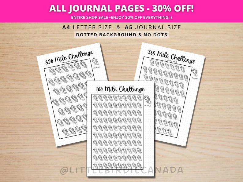 Running Challenge - PRINTABLE Journal Page - Printable Running Tracker ...