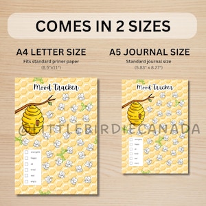 Bee Mood Tracker - PRINTABLE Journal Page - Colored Journal Page - Etsy