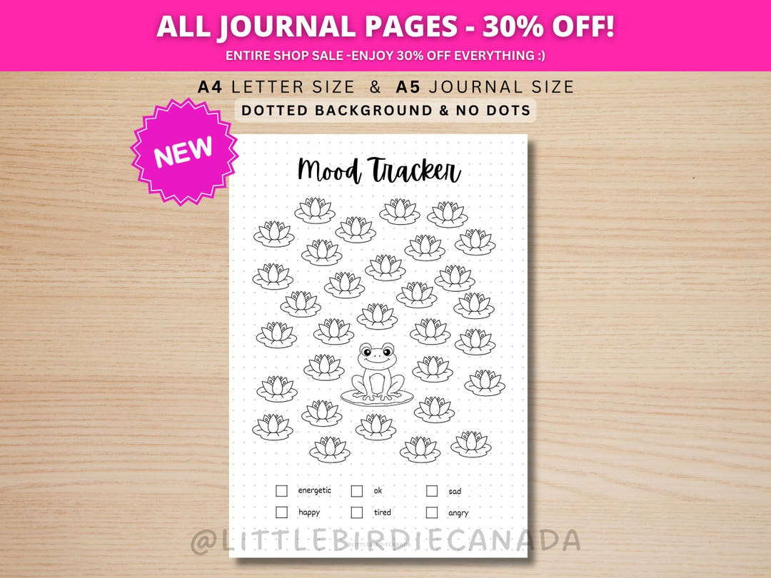 Frog Mood Tracker - PRINTABLE Journal Page - Frog Theme - Digital ...