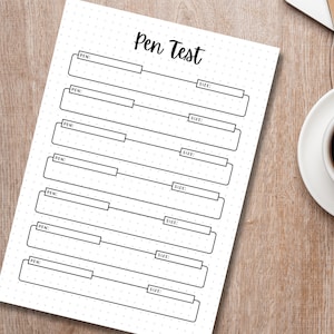 Pen Test - A5 Journal Page - PRINTABLE Journal Page - Pen Tracker - Pen ...