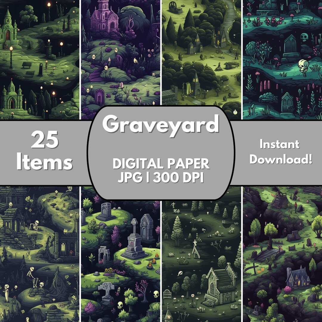 SNES Graveyard Map Digital Paper RPG Seamless Pattern Gaming - Etsy