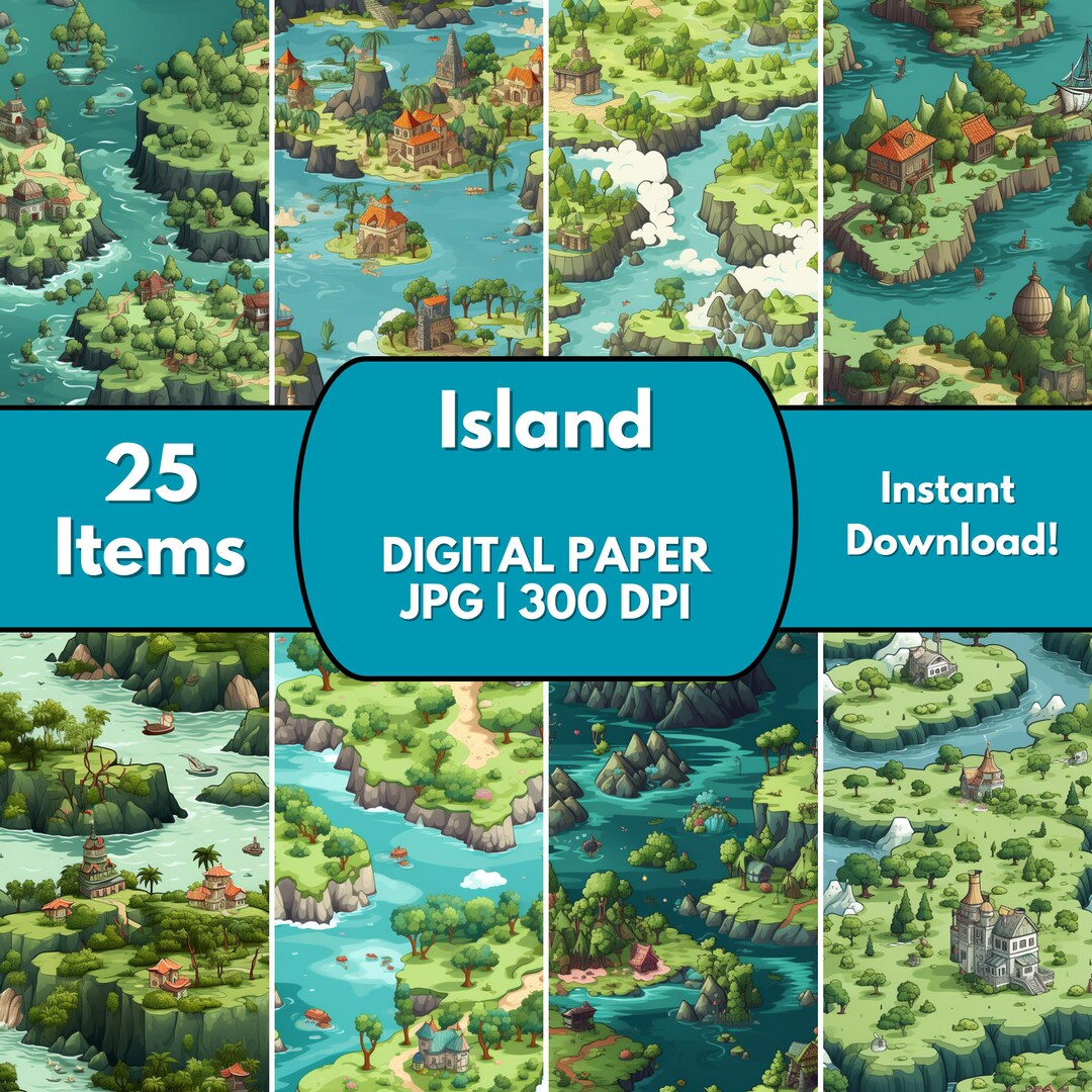 SNES Island Map Digital Paper RPG Seamless Pattern Gaming - Etsy UK