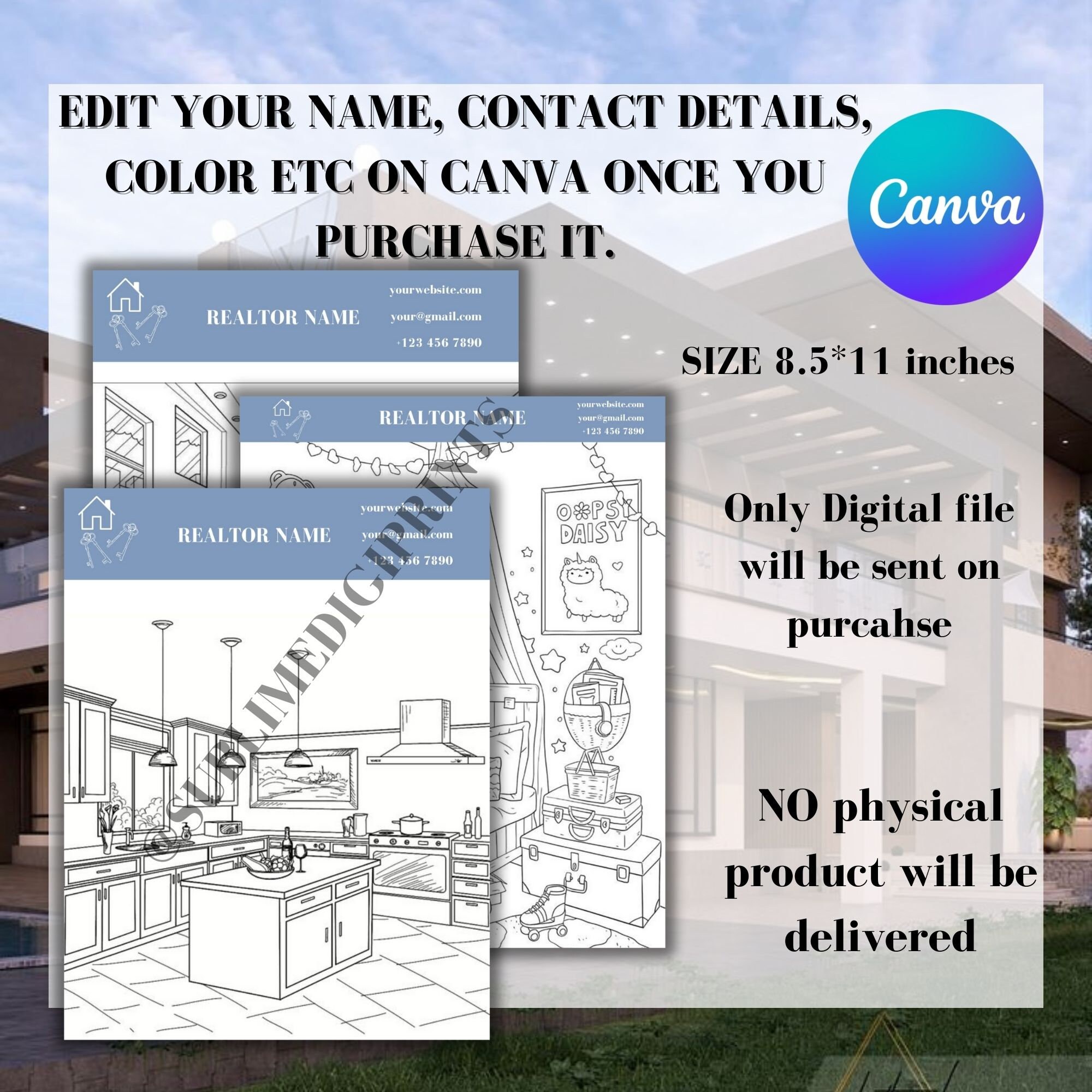 10 Coloring Activity Sheets, Open House Coloring Sheet, Real Estate ...